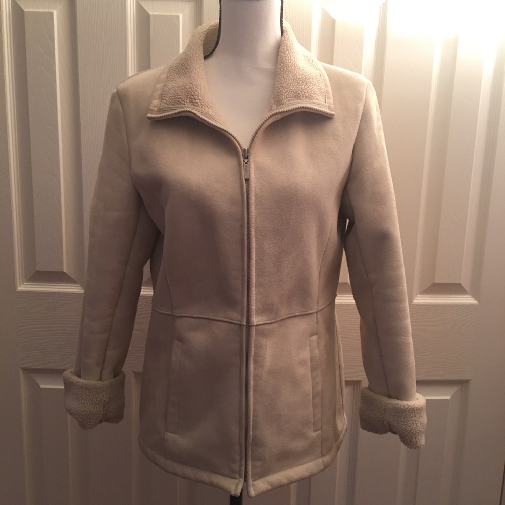Teddy Bear Shearling Beige Cream Jacket Coat - Gem